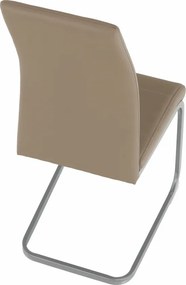 Jídelní židle SIGNA - šedohnědá TAUPE ekokůže / šedý kov