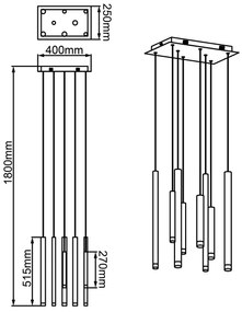 Brilliant -LED Stmívatelný lustr na lanku CEMBALO LED/32W/230V chrom/černá/hnědá