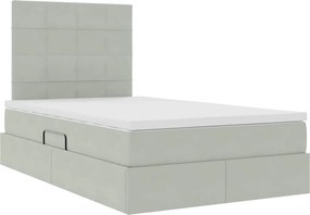 Postel s úložným prostorem a matrací Světle šedá 120 x 200 cm 3372021