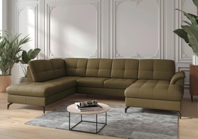 XXXLutz SEDACÍ SOUPRAVA, textil, kůže, olivově zelená Sit & More - Sedací soupravy - 00014401635G
