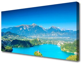 Obraz na plátně Hora Jezero Krajina 140x70 cm
