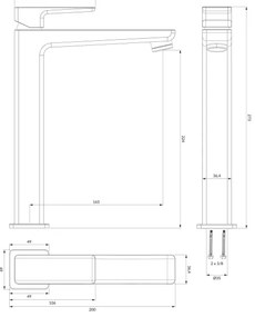 OMNIRES PM7412CRB - Umyvadlová baterie PARMA 27,3 cm lesklý chrom/bílá