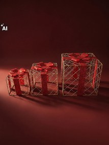 Sinsay - Vánoční LED dekorace ve tvaru dárků 3 pack - vícebarevná