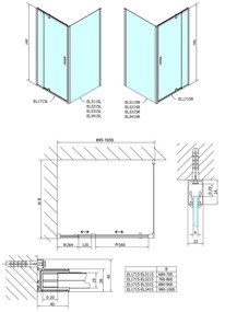 Polysan EASY LINE obdélník/čtverec sprchový kout pivot dveře 900-1000x1000mm L/P variant