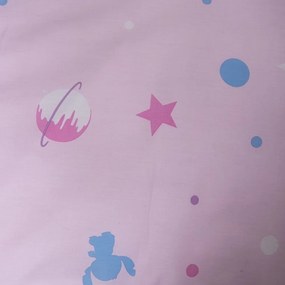 Růžové bavlněné dětské povlečení na jednolůžko 140x200 cm Lilo a Stitch "Universe" – Jerry Fabrics