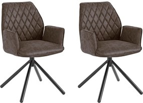 Danish style Jídelní židle Pabla (SET 2 ks), tmavě hnědá