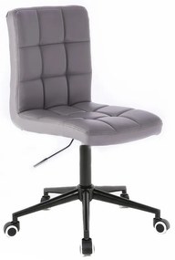 LuxuryForm DESIGN Otočná židle TOLEDO na černé podstavě s kolečky - šedá