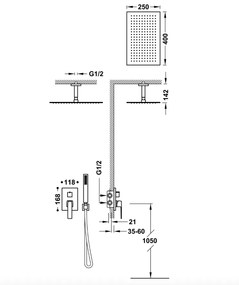 TRES Slim Exclusive Podomítkový jednopákový sprchový set Rapid-Box, chrom 20228003