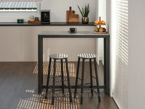 Barový set 120x40 SERGIO - beton / černý