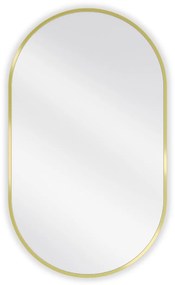 Mexen Loft, oválné koupelnové zrcadlo 85 x 50 cm, barva rámu zlatá lesklá, 9851-085-050-000-50