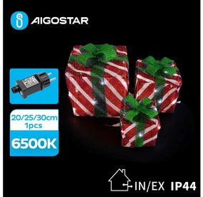 Aigostar B.V. Aigostar- LED Venkovní vánoční dekorace 3,6W/31/230V 6500K 20/25/30cm IP44 dárky AI0482