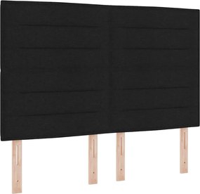 Postel s boxspringem s čelo Černá 140 x 190 cm textil 3343990