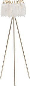 Stojací lampa Feather 147 cm bílá/zlatá