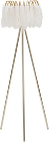 Stojací lampa Feather 147 cm bílá/zlatá