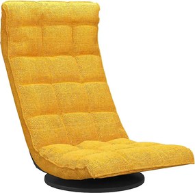 Otočná lenoška na podlahu hořčicově žlutá textil 336581