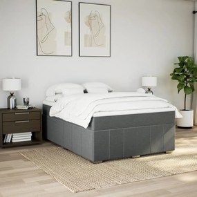 Box spring postel s matrací tmavě šedý 140 x 190 cm textil 3285471