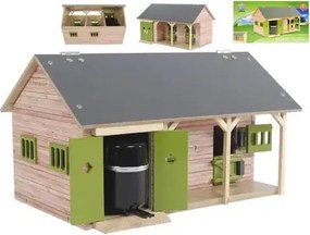 KIDS GLOBE Stáj pro koně se 2 boxy / Dřevěná stavebnice / Měřítko 1:32