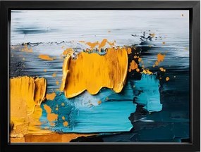 Zlatý kontrast - obraz - Moderní abstrakce s tyrkysovou energií 35A - A4 – 210 × 297 mm - 159 Kč