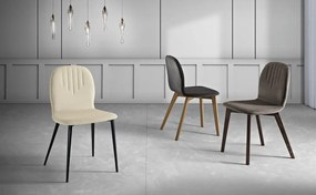 Max Home Moderní židle Musa vzorník tkaniny: crystal 19, nohy: kovové trubkovité Bianco RAL 9010