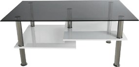 TEMPO Konferenční stolek, bílá extra vysoký lesk HG / sklo, SVEN