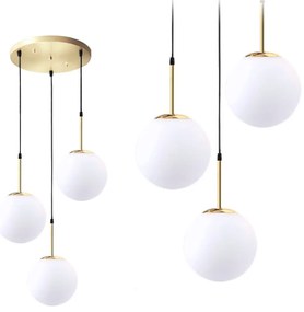 Toolight - Závěsná lampa 3xE27, zlatá-bílá, OSW-08193