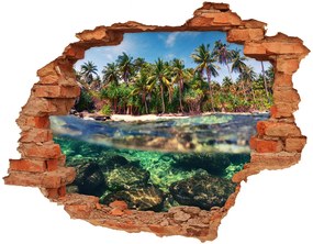 Wallmuralia Nálepka fototapeta 3D na zeď Tropická pláž 90x70 cm
