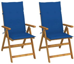 Skládací polohovací křesla 2 ks s polštáři z masivního akáciového dřeva 3064069