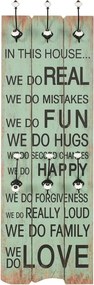 Nástěnný věšák na kabáty HAPPY LOVE s 6 háčky 120 x 40 cm 245855