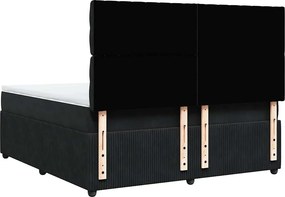 Box spring postel s matrací černá 180x200 cm samet 3292414