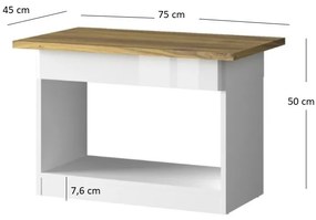 Konferenční stolek Tiera (bílá lesklá + dub navarre). 1053344