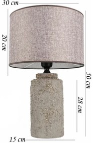 Stolní lampa RAMZES 1xE27/40W/230V šedá