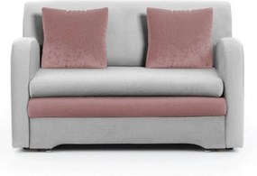 Růžová/světle šedá sametová rozkládací pohovka 130 cm Ario – ELTAP