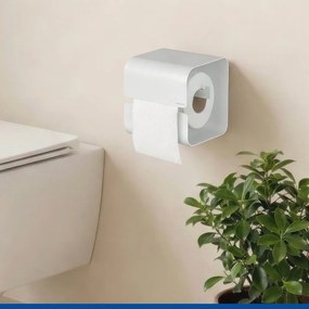 Bílý ocelový držák na toaletní papír bez vrtání Turbo-loc Lizan – Wenko