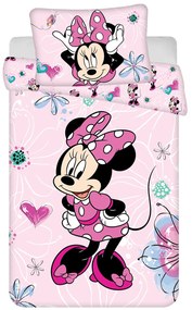 Jerry Fabrics Bavlněné povlečení 100x135 Mini mouse flowers povlak na polštář 40x60 23. srpna