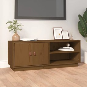 TV skříňka medově hnědá 105 x 34 x 40 cm masivní borové dřevo