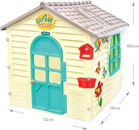 Mochtoys Domek dětský zahradní s kytičkami 120x120x120cm plast