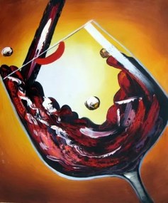 Nalévání červeného vína - 90 x 60 cm