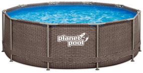 Planet Pool Nadzemní bazén s ocelovou konstrukcí FRAME ratan 3,66 x 0,99 m 0009