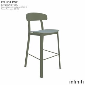 Kuchyňská židle Feluca Pop Barva kovové konstrukce: Reed green 6013F, Barva sedáku a opěradla z recyklovaného plastu: Reed green IR6013