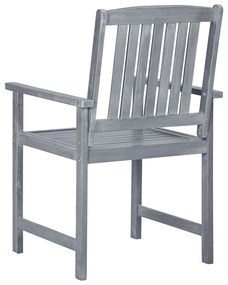 Zahradní židle s poduškami 4 ks šedé masivní akáciové dřevo,  3061274