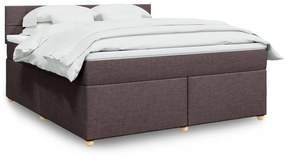 Box spring postel s matrací tmavě hnědá 180x200 cm textil 3289062