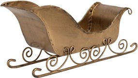 Vánoční dekorace zlaté antik kovové sáně - 20*6*9 cm