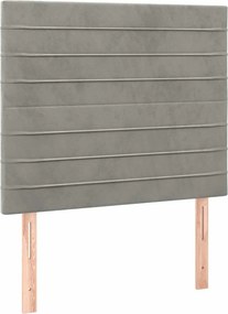 Box spring postel s matrací světle šedá 100x200 cm samet 3129255
