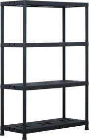 vidaXL Skladový regál černý 220 kg 90 x 40 x 138 cm plastový [45679]