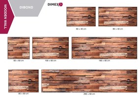 DIMEX | Dibond za kuchyňskou linku DBW-18060-063 | 180 x 60 cm | Dřevěná zeď