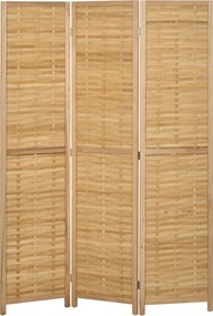 HOMCOM 3-panelový paravent, 120 x 170 cm Rozdělovač místností, Bambusová příčka, Skládací zástěna pro soukromí, Příčka pro obývací pokoj a ložnici, Př