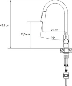 Kuchyňská dřezová baterie QUADRON JULIA s vytahovací sprchou chromovaná