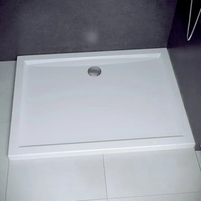 Besco Obdélníková sprchová akrylátová vanička ALPINA R 100x80 (120x80, 120x90) SlimLine Barva: Bílá, Rozměry (cm): 100x80