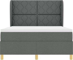 Postel s boxspringem s čelo Tmavě šedá 200 x 140 cm textil 3340817