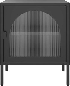 Noční stolky 2 ks černé 50 x 35 x 60 cm sklo a ocel 3211825